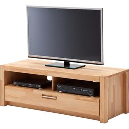 MCA living Lowboard &raquo;Fenja TV-Element, Kommode,TV-M&ouml;bel,Breite 125 cm&laquo; Set, 1 St&uuml;ck, 1 Stk. tlg. Massivholz, 1 Schubkasten, 2 offene F&auml;cher, maximale 