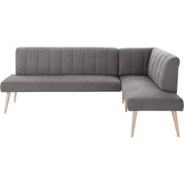 exxpo - sofa fashion Eckbank &raquo;Costa, moderne R&uuml;ckensteppung, bequem und elegant, hoher Holzfu&szlig;&laquo; hochwertig verarbeitet, Frei im Raum stellbar grau 