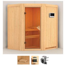 Karibu Sauna &raquo;Tomke&laquo; Set, Ofen 3,6 kW externe Strg.easy beige