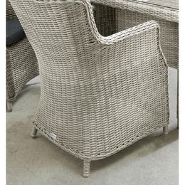 Destiny Garten-Essgruppe &raquo;LUNA&laquo; 4x Sessel, 1x Tisch, inkl. Auflagen, 13 Stk. tlg. Aluminium, Polyrattan wei&szlig; Aluminium, Geflecht Rattan, Polyrattan