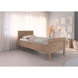 Rauch Bett &raquo;Bett Einzelbett Stollenbett EVELYN&laquo; in Komforth&ouml;he aus Holzwerkstoff in elegantem Stil MADE IN GERMANY braun