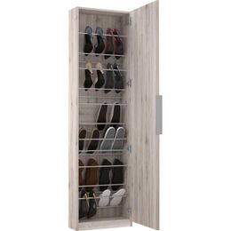 FORTE Schuhschrank &raquo;Calma Schuhschrank, Spiegelt&uuml;re, 12 Paar Schuhe, T&uuml;ranschlag w&auml;hlbar&laquo; B/H/T : 50/179,7/20 cm, Schuhschrank mit Spiegelt&uuml;re, 180cm 