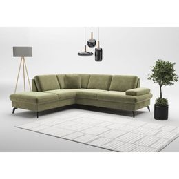 Sit & More sit&more Ecksofa &raquo;Morris Jubi L-Form, B: 238 cm&laquo; mit Armteilfunktion & 1 Zierkissen, optional Bettfunktion gr&uuml;n 100% Polyester