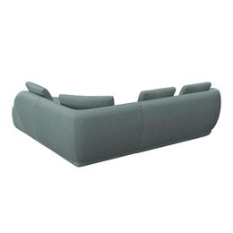 FLEXLUX Ecksofa &raquo;Torino, rund, L-Form, Sofa-Ecke mit Ottomane&laquo; Modernes, organisches Sofa-Design, Kaltschaum, Wellenunterfederung blau 62% Polyester, 