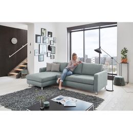 Die PlanBar Ecksofa &raquo;MP-IN19027 L-Form&laquo; wahlweise mit Bettfunktion, frei im Raum stellbar blau 100% Polyester
