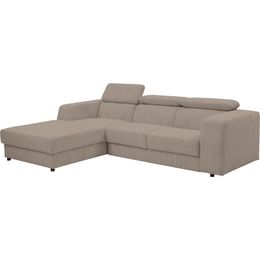 WERK2 Ecksofa &raquo;Cherry, modernes Sofa mit Komfortfunktionen, Breite 270cm, L-Form,&laquo; bequem, mit verstellbaren Kopfteilen, Schlaffunktion und Bettkasten
