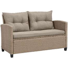 Konifera Gartenlounge-Set &raquo;Lorca&laquo; Set, 2xSessel,2er Sofa,1xTisch 90x55x42,5cm,2x Hocker inkl. Auflagen, Stahl, 16 Stk. tlg. Polyrattan, Ablagefl&auml;che 