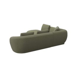 FLEXLUX Ecksofa &raquo;Torino, rund, L-Form, Sofa-Ecke mit Ottomane&laquo; Modernes, organisches Sofa-Design, Kaltschaum, Wellenunterfederung gr&uuml;n 100% Polyester