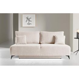 WERK2 Schlafsofa &raquo;Valerie mit Komfortsitz- und Liegeh&ouml;he, Breite 200cm,&laquo; bequemes 2-Sitzer Schlafcouch mit Bettkasten beige 95% Polyester, 5% Polyamid