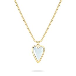 Liebeskind Berlin Herren Kette mit Anh&auml;nger &raquo;Schmuck Geschenk Edelstahl Halskette Glass Heart&laquo; mit Glasstein