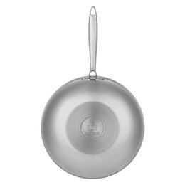 RESTO Kitchenware Wok &raquo;Achird tiefe Pfanne aus Tri-Ply (Edelstahl + Aluminium + Edelstahl)&laquo; Edelstahl 18/10 1 Stk. tlg. Energieeinsparung 25% durch 