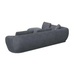 FLEXLUX Ecksofa &raquo;Torino, rund, L-Form, Sofa-Ecke mit Ottomane&laquo; Modernes, organisches Sofa-Design, Kaltschaum, Wellenunterfederung grau