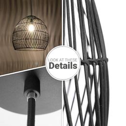 Paco Home Pendelleuchte &raquo;ORNA&laquo; E27 Pendellampe Rattan Korb Boho Modern Esszimmerlampe Natur Vintage E27 schwarz