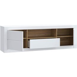 FORTE Lowboard &raquo;LefkadasTV-Board, TV-Schrank&laquo; TV-Board, viel Platz, Push to open, Grifflos, BxH= 195,4 x 61,6cm wei&szlig; Spanplatte