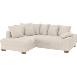 Ecksofa &raquo;Nikita II, L-Form&laquo; Wahlweise mit Bettfunktion & Bettkasten beige Stripes (92% Polyester / 8% Nylon)