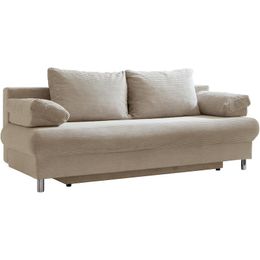 Home Affaire Schlafsofa &raquo;Como&laquo; 2-Sitzer, Federkern, Breite 196 cm, inkl. R&uuml;cken.-und Armlehnenkissen beige 92% Polyester, 8% Nylon
