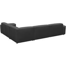 FLEXLUX Ecksofa &raquo;Lucera, super bequem durch hochwertigen Sitzaufbau mit Kaltschaum&laquo; modern & anschmiegsam, L-Form, Designsofa schwarz 100% Echteder