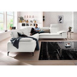 W.Schillig Ecksofa &raquo;valentinoo, Designsofa, elegant und bequem, L-Form&laquo; mit Sitztiefenverstellung, Breite 318 cm wei&szlig; Longlife Xtra-Leder Z73: 