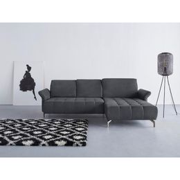 Home Affaire Ecksofa &raquo;Fresh L-Form&laquo; Federkern, wahlweise Kopfteilverstellung und motorischer Vorziehsitz grau 100% Polyester