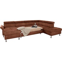 exxpo - sofa fashion Wohnlandschaft &raquo;Maretto, bequem und komfortabel, viel Platz, Breite 330cm, U-Form&laquo; inkl. Kopfteilverstellung f&uuml;r mehr Sitzkomfort