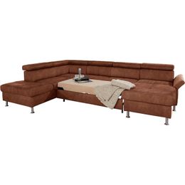 exxpo - sofa fashion Wohnlandschaft &raquo;Maretto, bequem und komfortabel, viel Platz, Breite 330cm, U-Form&laquo; inkl. Kopfteilverstellung f&uuml;r mehr Sitzkomfort