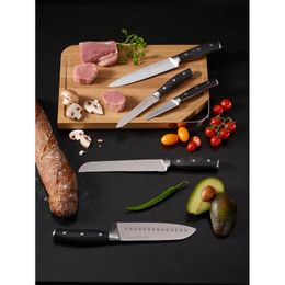 R&ouml;sle R&Ouml;SLE Brotmesser &raquo;Tradition&laquo; mit Wellenschliff, Klingenspezialstahl, ergonomischer Griff silber X50 CrMoV15 Klingenstahl