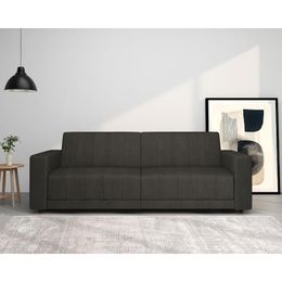 3-Sitzer &raquo;Allie II Schlafsofa 225 cm&laquo; Bett-Funktion (108/190cm), R&uuml;ckenlehne 2-teilig, mit Steppung braun 100% Polyester