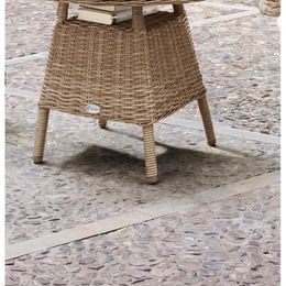 Destiny Gartentisch &raquo;MALAGA&laquo; &Oslash;: 60cm x H: 55cm, Aluminium, Polyrattan beige