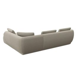 FLEXLUX Ecksofa &raquo;Torino, rund, L-Form, Sofa-Ecke mit Ottomane&laquo; Modernes, organisches Sofa-Design, Kaltschaum, Wellenunterfederung beige