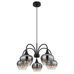 Globo LIGHTING H&auml;ngeleuchte &raquo;MAXY&laquo; E27 1 Stk. H&auml;ngelampe/Pendelleuchte/Glas rauchfarben/H&ouml;he k&uuml;rzbar/Esstisch