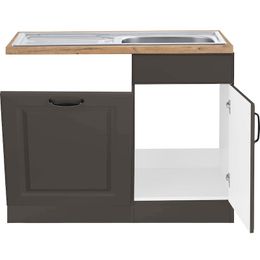 Wiho-K&uuml;chen wiho K&uuml;chen Sp&uuml;lenschrank &raquo;Erla&laquo; 110 cm breit, inkl. T&uuml;r/Sockel f&uuml;r Geschirrsp&uuml;ler grau