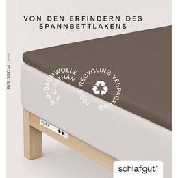 Schlafgut Spannbettlaken &raquo;PURE TOPPER in Gr. 90x200, 140x200 oder 180x200 cm, Laken f&uuml;r Topper&laquo; aus 95% Bio-Baumwolle 5% Elasthan, f&uuml;r Matratzen bis 10 cm H&ouml;he 
