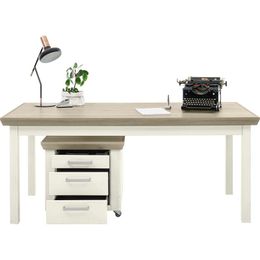 set one by Musterring B&uuml;rom&ouml;bel-Set &raquo;York&laquo; bestehend aus Schreibtisch und Rollcontainer, 2 Stk. tlg. Tisch Breite 180 cm braun ABS-Kunststoff, MDF, 