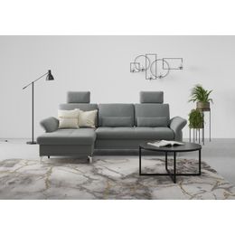 Home Affaire Ecksofa &raquo;Palm Beach L-Form&laquo; Federkern, mit Sitztiefenverstellung, wahlweise mit Bettfunktion grau 100%Polyester