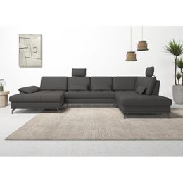 OTTO home Wohnlandschaft &raquo;Costello U-Form, B: 363 cm mit Sitztiefen-, Armteilverstellung &&laquo; 3 Nierenkissen, optional Bettfunktion & Bettkasten braun 