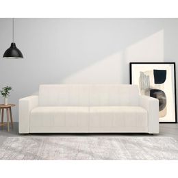 3-Sitzer &raquo;Allie II Schlafsofa 225 cm&laquo; Bett-Funktion (108/190cm), R&uuml;ckenlehne 2-teilig, mit Steppung beige 100% Polyester
