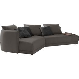 designwerk Ecksofa &raquo;New York L-Form, anmutendes Designsofa&laquo; mit moderner R&ung im R&uuml;cken grau 100% Polyester