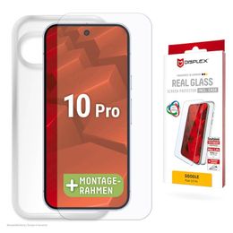 Displex Displayschutzglas &raquo;Real Glass Screen Protector inklusive Case&laquo; f&uuml;r Google Pixel 10 Pro Displayschutzfolie, Schutzfolie, Bildschirmschutz, kratz- & 