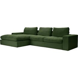 Alina Ecksofa &raquo;Sandy&laquo; mit Recamiere, in modernem Cordstoff gr&uuml;n Cord GCT (92% Polyester, 8% Nylon)
