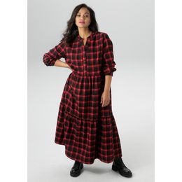 Aniston Plus Damen Aniston PLUS Karokleid aus weicher Flanell mit Karo schwarz 44, N-Gr