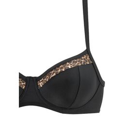 Lascana Damen Lascana B&uuml;gel-Bikini-Top &raquo;Adele&laquo; mit trendigen Details schwarz 38, Cup C