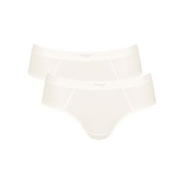 Sloggi Damen Sloggi Hipster &raquo;EVER Ease&laquo; 2er Pack, temperaturausgleichend, Logo-Bund wei&szlig; L