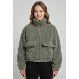 Only Damen Only Pl&uuml;schjacke &raquo;ONLANNA CONTACT LIFE SOL JACKET CC OTW&laquo; mit aufgesetzten Taschen, weiche Pl&uuml;schqualit&auml;t S
