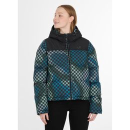 Ragwear Damen Steppjacke &raquo;AMAZZE PRINT&laquo; mit Kapuze Rei&szlig;verschluss mit Kinnschutz gr&uuml;n M