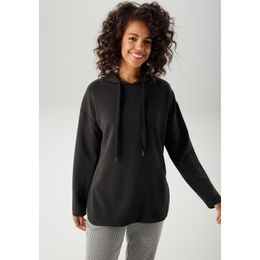 Aniston Casual Damen Aniston CASUAL Sweatshirt, mit Bindeband an der Kapuze 42