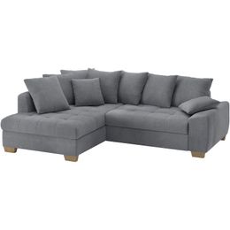 Ecksofa &raquo;Nikita II, L-Form&laquo; Wahlweise mit Bettfunktion & Bettkasten grau Novaclean Avanti (100% Polyester)