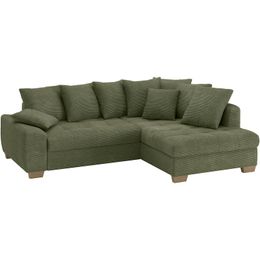 Ecksofa &raquo;Nikita II, L-Form&laquo; Wahlweise mit Bettfunktion & Bettkasten gr&uuml;n Stripes (92% Polyester / 8% Nylon)
