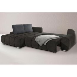 Home Affaire Ecksofa &raquo;Bono L-Form&laquo; wahlweise mit Bettfunktion schwarz Luxus-Microfaser ALTARA NUBUCK (100% Polyester);Luxus-Microfaser ALTARA NUBUCK (