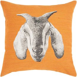 Pad Dekokissen &raquo;MOO&laquo; Made in Europe, Kissenh&uuml;lle ohne F&uuml;llung, 1 St&uuml;ck, Tiermotiv, 45x45 cm orange Baumwolle