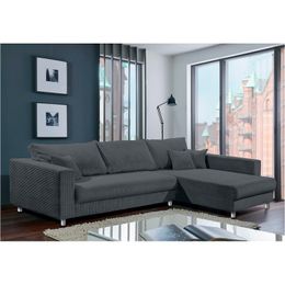 Home Affaire Ecksofa &raquo;153&laquo; Inkl. Schlaffunktion und gro&szlig;en Strauraum grau 92% Polyester / 8% Nylon